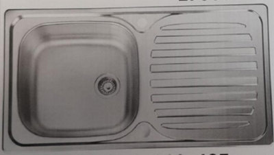 Stainless Steel Square Single Bowl Kitchen Sink Reversible Waste ...