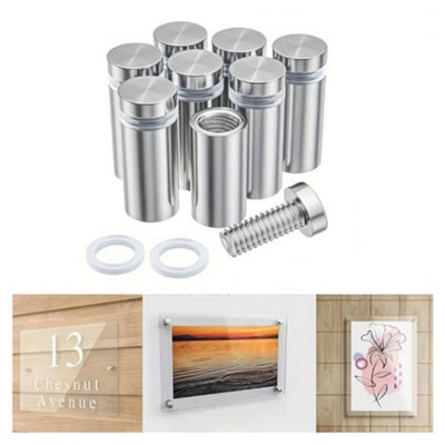 Stainless Steel Standoff Screws 12x25mm Sign Stand Off Fixings Wall ...