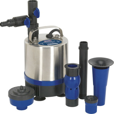 Stainless Steel Submersible Pond Pump - 1750L/Hr - 4 x Fountain Heads ...