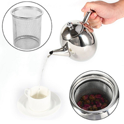 Stainless Steel Teapot Coffee Pot Water Kettle With Filter Large ...