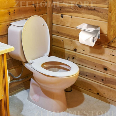 STAINLESS STEEL WALL MOUNTED TOILET ROLL HOLDER WITH SHELF & MOBILE ...