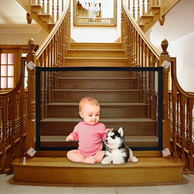 Stair Gates for Dogs, 90x72cm Portable Mesh Dog Gates Indoor extendable ...
