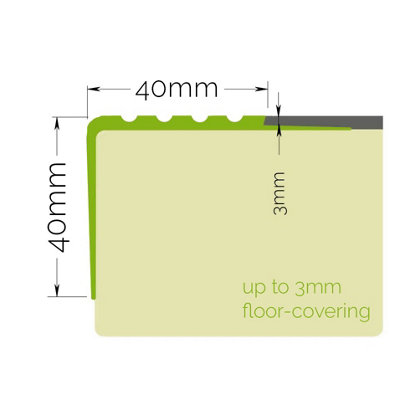 Stair non anti slip nosing rubber angle step edge trim PVC RS 90cm gray