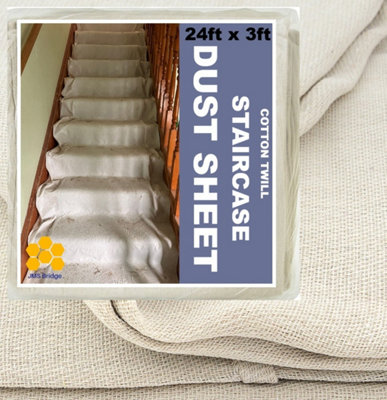 Staircase Stairway Cotton Twill Dust Sheet - 24ft x 3ft for Decorating ...