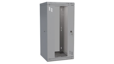 Stalflex 10 Inch 12U Wall Mounted Rack Cabinet Glass Door Grey