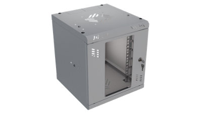 STALFLEX 10 INCH 6U WALL MOUNTED RACK CABINET GLASS DOOR GREY