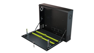Stalflex 19" 2U Lockable DVR NVR enclosure CCTV Safe Box 130mm deep Black