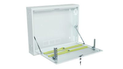 Stalflex 19" 2U Lockable DVR NVR enclosure CCTV Safe Box 130mm deep White
