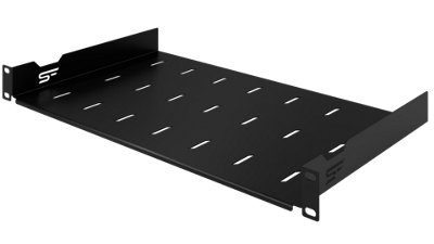 Stalflex 1U 19 Inch Rack Mount Shelf 270mm Deep Black with Fixings
