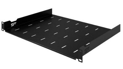 Stalflex 1U 19 Inch Rack Mount Shelf 350mm Deep Black with Fixings