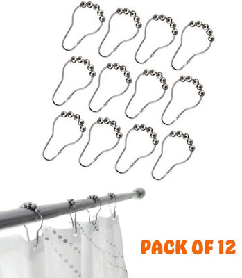 STANDARD CURVED EXTENSIBLE STEEL CHROME BATHTUB SHOWER CURTAIN ROD RAIL ...