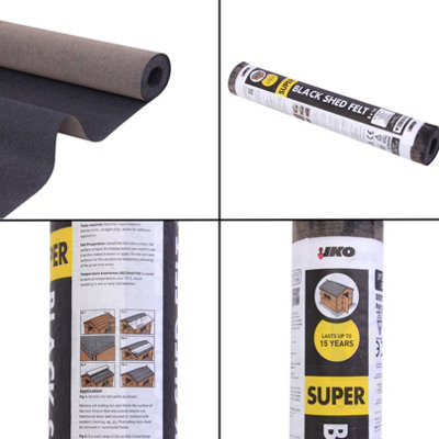 Standard Grade Black Mineral Roof Felt (8m x 1m) - Durable ...