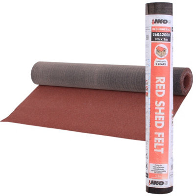 Standard Grade Red Mineral Roof Felt (8m x 1m) - Durable, Weatherproof ...