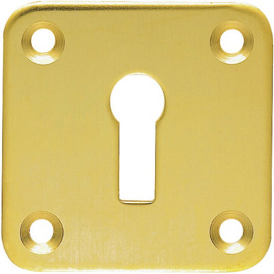 Standard Lock Profile Open Escutcheon 50 x 50mm Polished Brass Keyhole ...