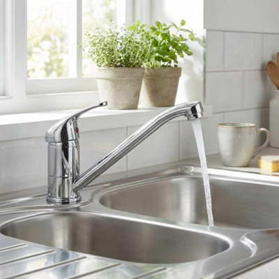 Standard Monobloc Kitchen Sink Mixer Tap Chrome Swivel Spout