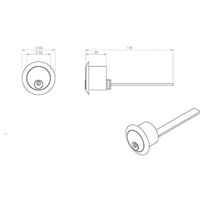 Standard Rim Cylinder Lock Keyed to Differ 15 Pin Satin Chrome Front Door