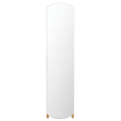 Standing Mirror with Shelf CHERBOURG 150 cm Pine Wood Light Brown