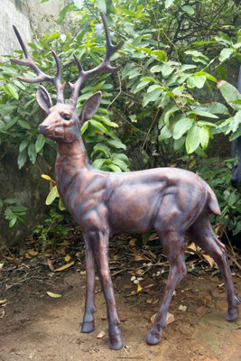 Standing Stag Buck Ornament cast from Aluminium Extra Large