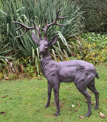 Standing Stag Buck Ornament cast from Aluminium Extra Large