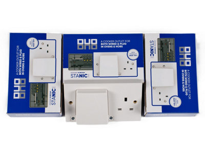 Stanic Duo 45A Dual Cooker Connection Unit with 13A Socket