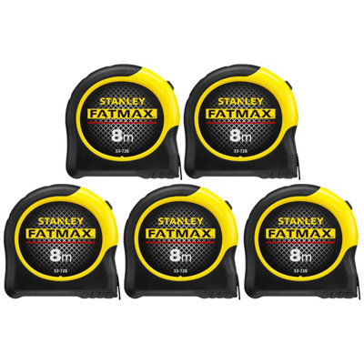 Stanley 0-33-728 Fatmax Metric Tape Measure With Blade Armor 8m - Pack of 5