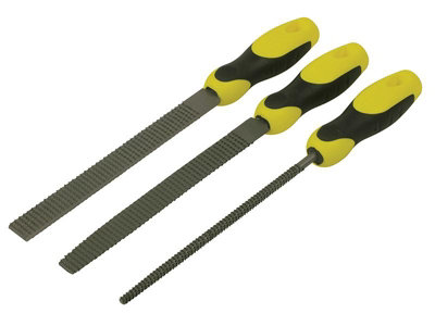 Stanley 3 Piece File Rasp Set 1/2 Inch Round Flat 200mm (8in) STA022477