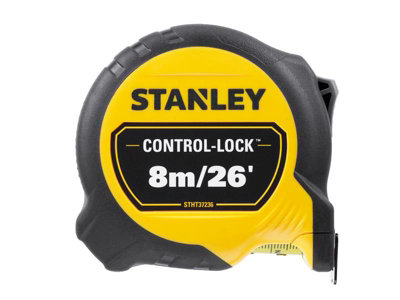 STANLEY CONTROL-LOCK 8m/25ft Pocket Tape Measure with Dual-Sided Blade ...