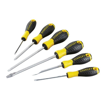 Stanley Essential Screwdriver Set (Pack of 6) Black/Yellow (319mm)