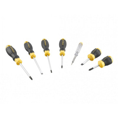 Stanley Hand Tools Cushion Grip Screwdriver Set, 6 Piece + Voltage ...