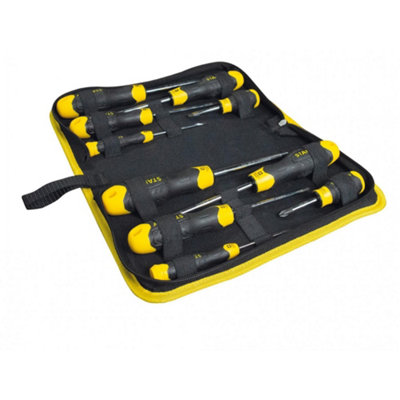 Stanley Hand Tools Cushion Grip Screwdriver Set In Wallet, 10 Piece ...