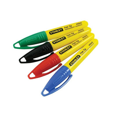Stanley Hand Tools Mini Fine Tip Pen (card 4) Multi Colour (One Size)