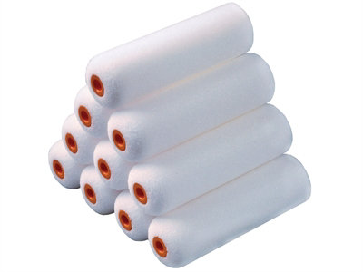 Stanley Mini Foam Gloss Paint Sleeves 100mm - 10 Pack for Smooth Finishes
