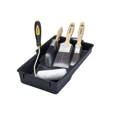 Stanley Mini Roller Paint Tray Fine Finish Paint Brush Set STMFST01 ...