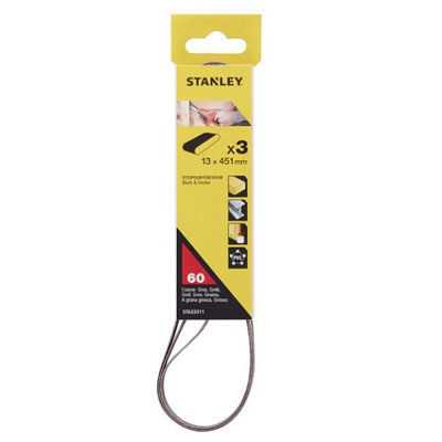 Stanley PowerFile Sanding Belts 60g 451mm x 13mm X33316 KA290 KA900 ...