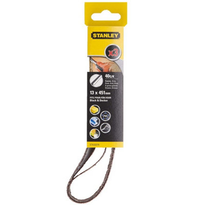 Stanley PowerFile Sanding Belts Course 40g 451mm x 13mm KA290 KA900 ...