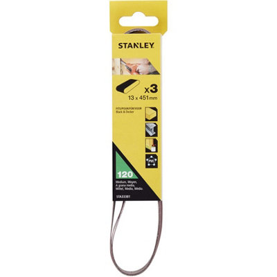 Stanley PowerFile Sanding Belts Fine 120g 451mm x 13mm KA290 KA900 ...