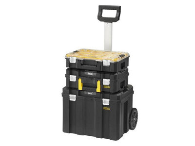 Stanley PRO-STACK Wheeled Rolling Tool Box Storage Case Tool Trolley ...