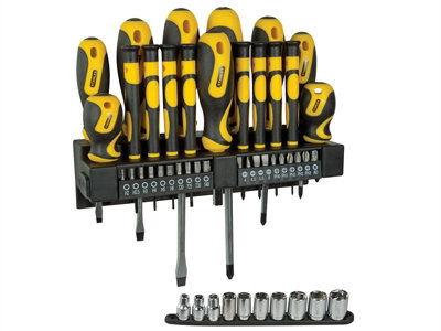 Stanley Tools 26 Piece Screwdriver Set with Rack - Slotted, Phillips ...