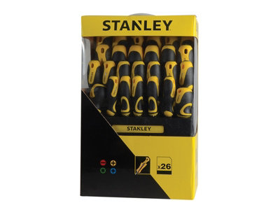 Stanley Tools 26 Piece Screwdriver Set with Rack - Slotted, Phillips ...