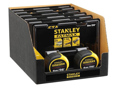 Stanley Tools FatMax Classic Tape Measure Twin Pack - 8M/26Ft with 32Mm ...
