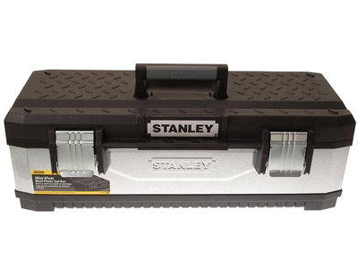 Stanley Tools Heavy-Duty Galvanised Metal Toolbox 66Cm for Worksite and ...