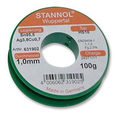 STANNOL - Lead Free Solder Wire 1.0mm, 100g