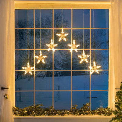 Star Christmas Curtain Lights LED Window Wall Decoration 84cm x 90cm ...
