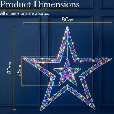 Star Christmas Light Micro LED Wall Decoration Indoor Outdoor 80cm ...
