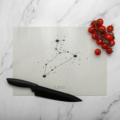 Star Constellation Zodiac Leo Dining Glass Chopping Board