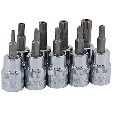 Star Plus Security Bit Sockets 3/8" Drive 9pc TAMPERPROOF