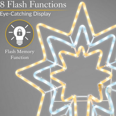 Star Rope Light Outdoor Christmas Decoration Flashing LED Xmas ...