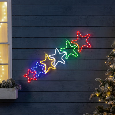 Star Rope Light Outdoor Christmas Decoration Multi Coloured LED Xmas ...