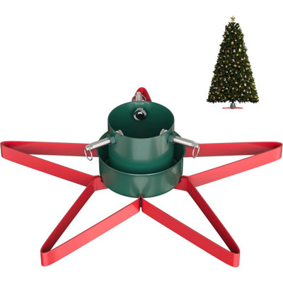 Star Shaped Christmas Tree Stand with 0.9L Water Reservoir Metal Base ...