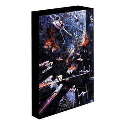 Star Wars Death Star ault Light Up Canvas Multicoloured (40cm x 30cm)